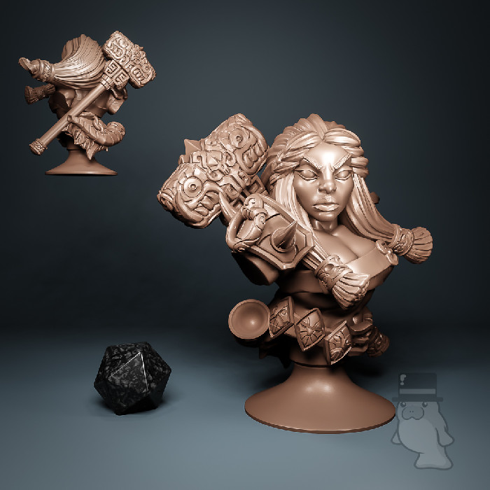 Dwarf Berserker Lady - Collector Busts - Artisan Guild :: Mini Manatee New Zealand